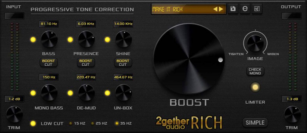 RICH Mastering Plugin | 2getheraudio | Music Production Software